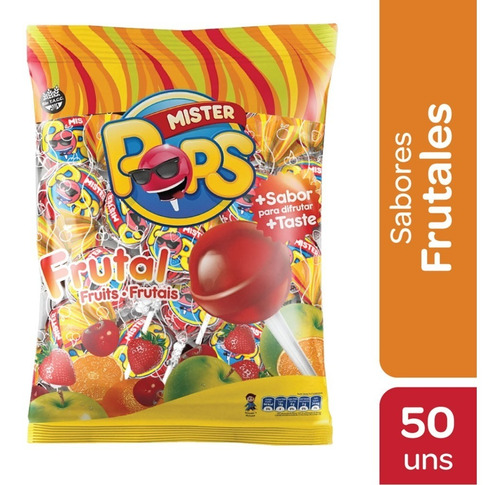 CHUPETINES MR POPS FRUTAL X 50 U