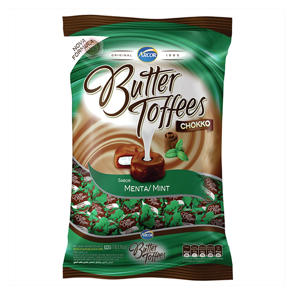 ARCOR CARAMELOS BUTTER TOFFEE CHOKO MINT 822G